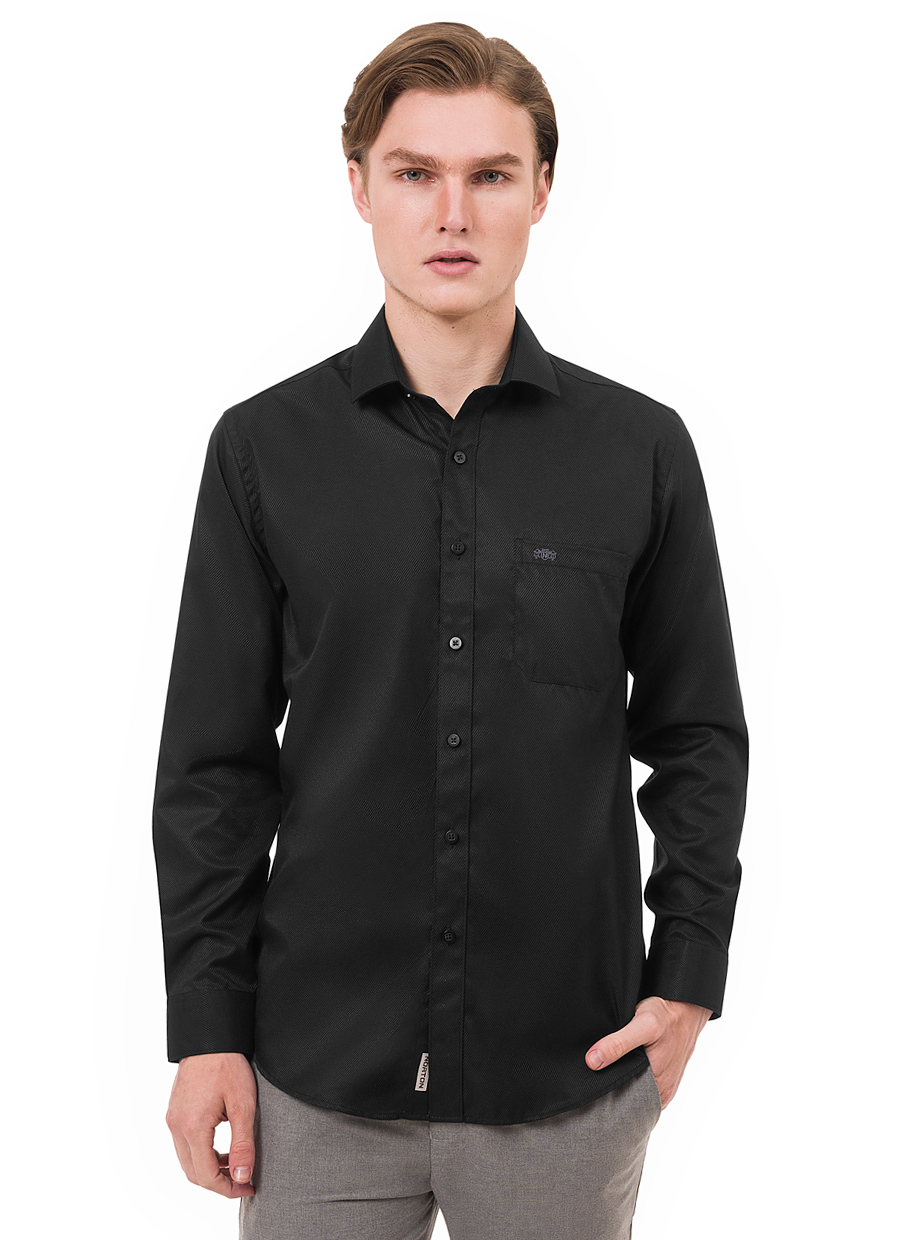 Camisa Formal Labrad. Rayas M/L ( Reg. Fit) Thomasel 4 Black | Norton