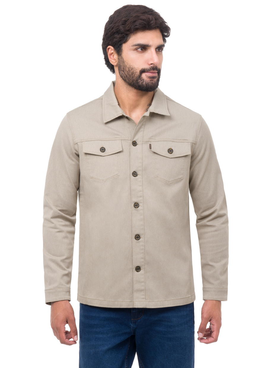 Camisaco Twill Comfort Meitel Marbled Beige | Norton