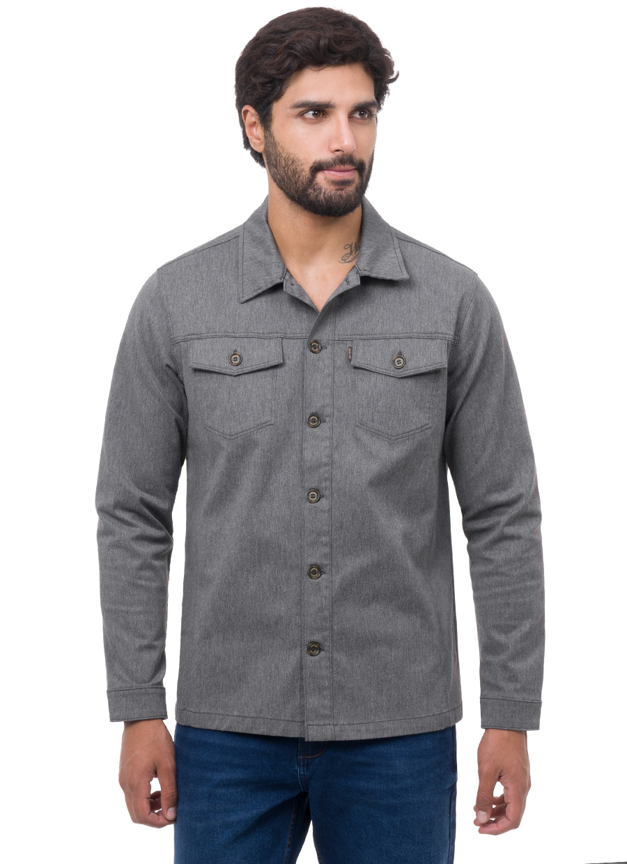 Camisaco Twill Comfort Meitel Marbled Black | Norton