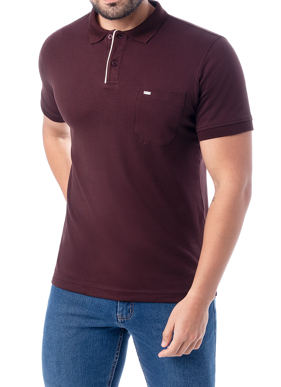 Polo Box Gamuza Pima Organico M/C Regular Fit Kenix Burgundy Osc. | Norton
