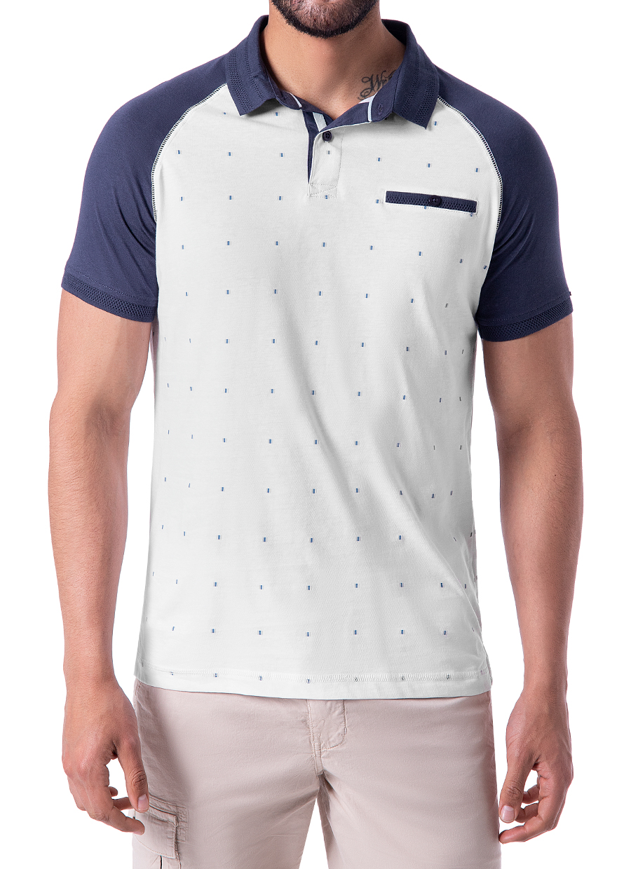 Polo Box Jersey M/C Regular Fit Zantile Blanco Azul | Norton