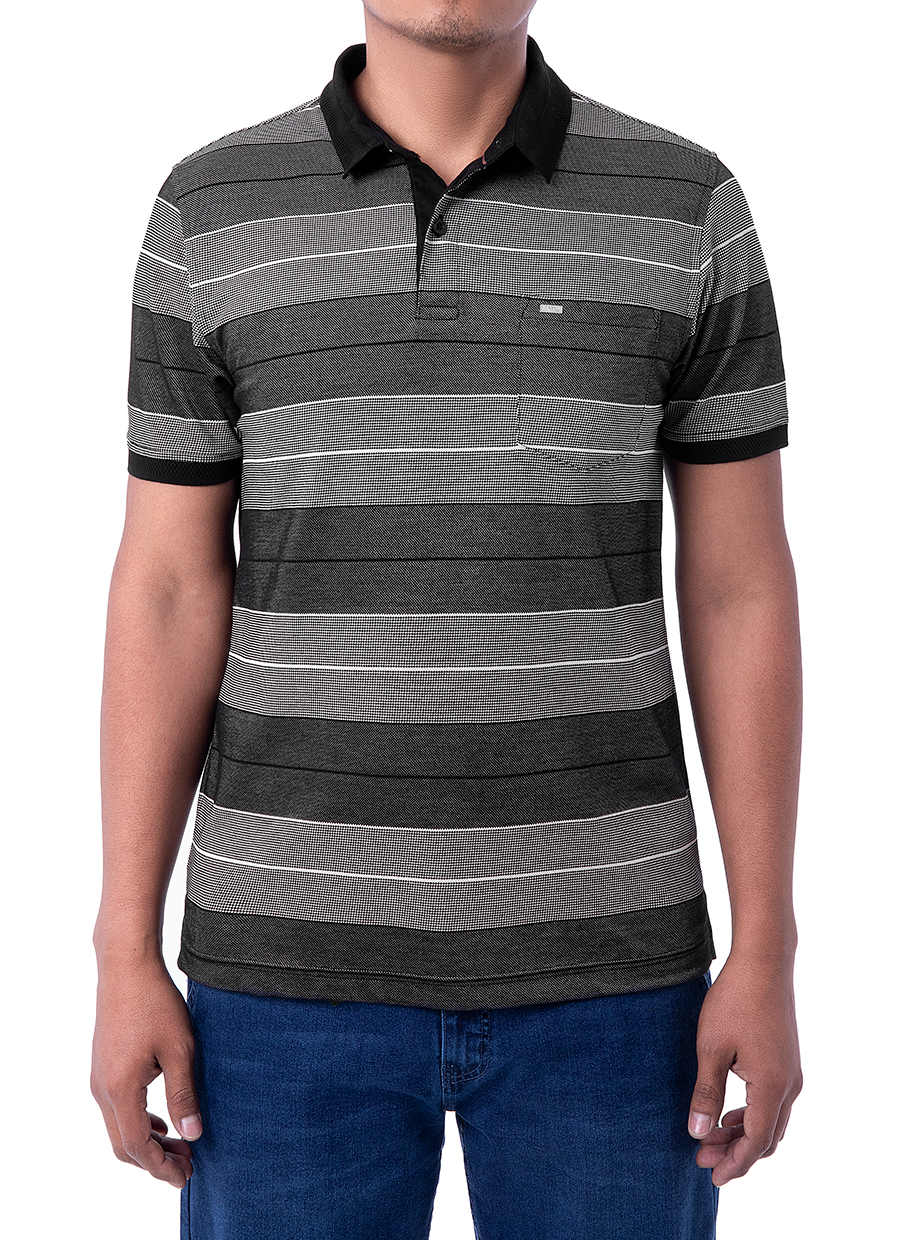 Polo Box Pique Doble M/C Regular Fit Lapkus Negro | Norton