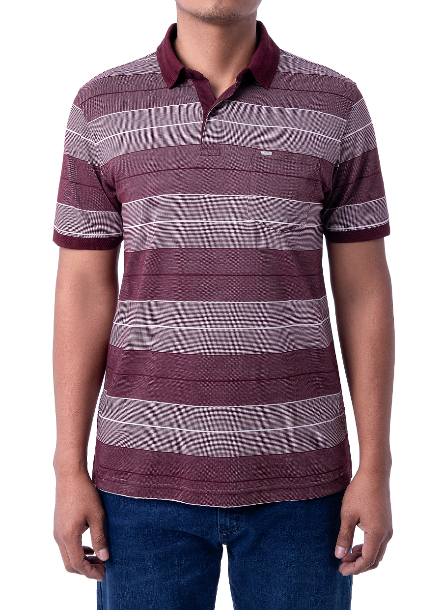Polo Box Pique Doble M/C Regular Fit Lapkus Burgundy | Norton