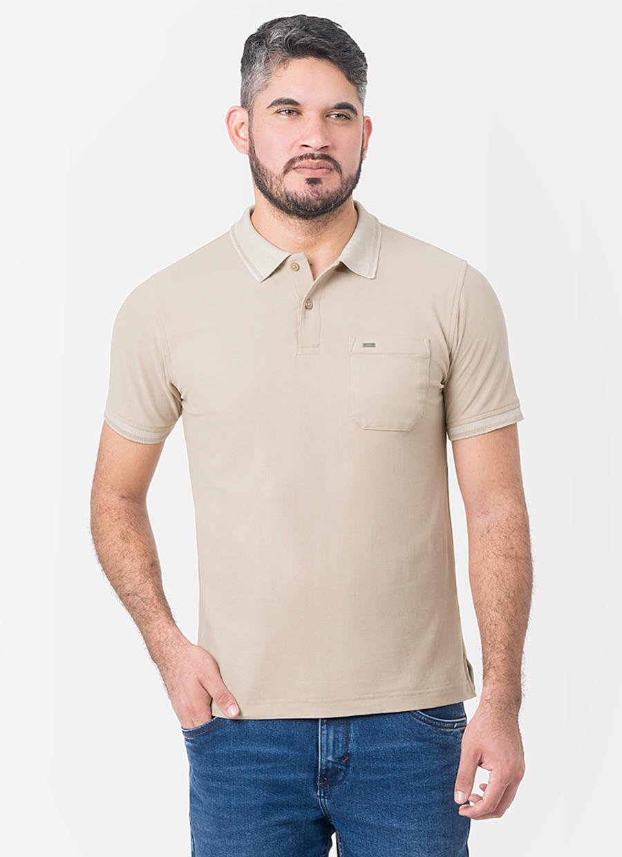 Polo Box Pique M/C Regular Fit Halvaro Beige | Norton