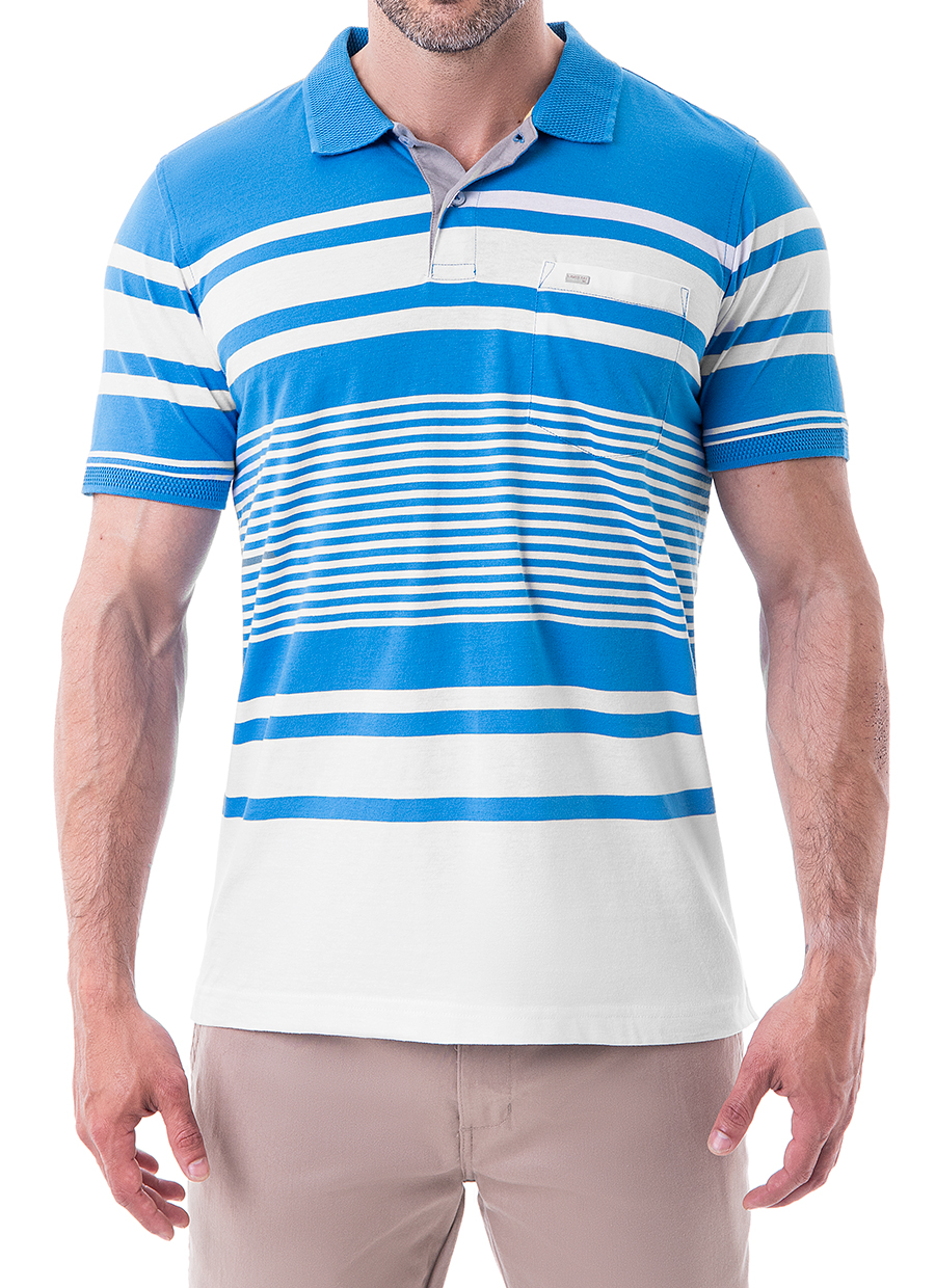 Polo Box Jersey Regular Fit Keanul Blanco Satin Blue | Norton