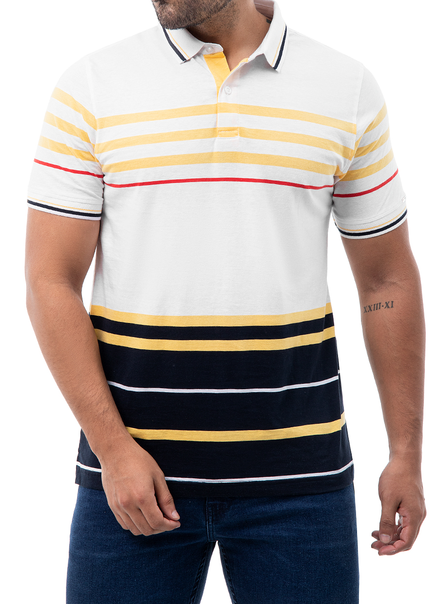 Polo Box Jersey M/C Regular Fit Etmon Blanco Azul | Norton
