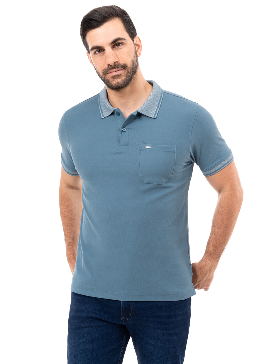 Polo Box Pique M/C Regular Fit Halvaro Elemen Blue | Norton