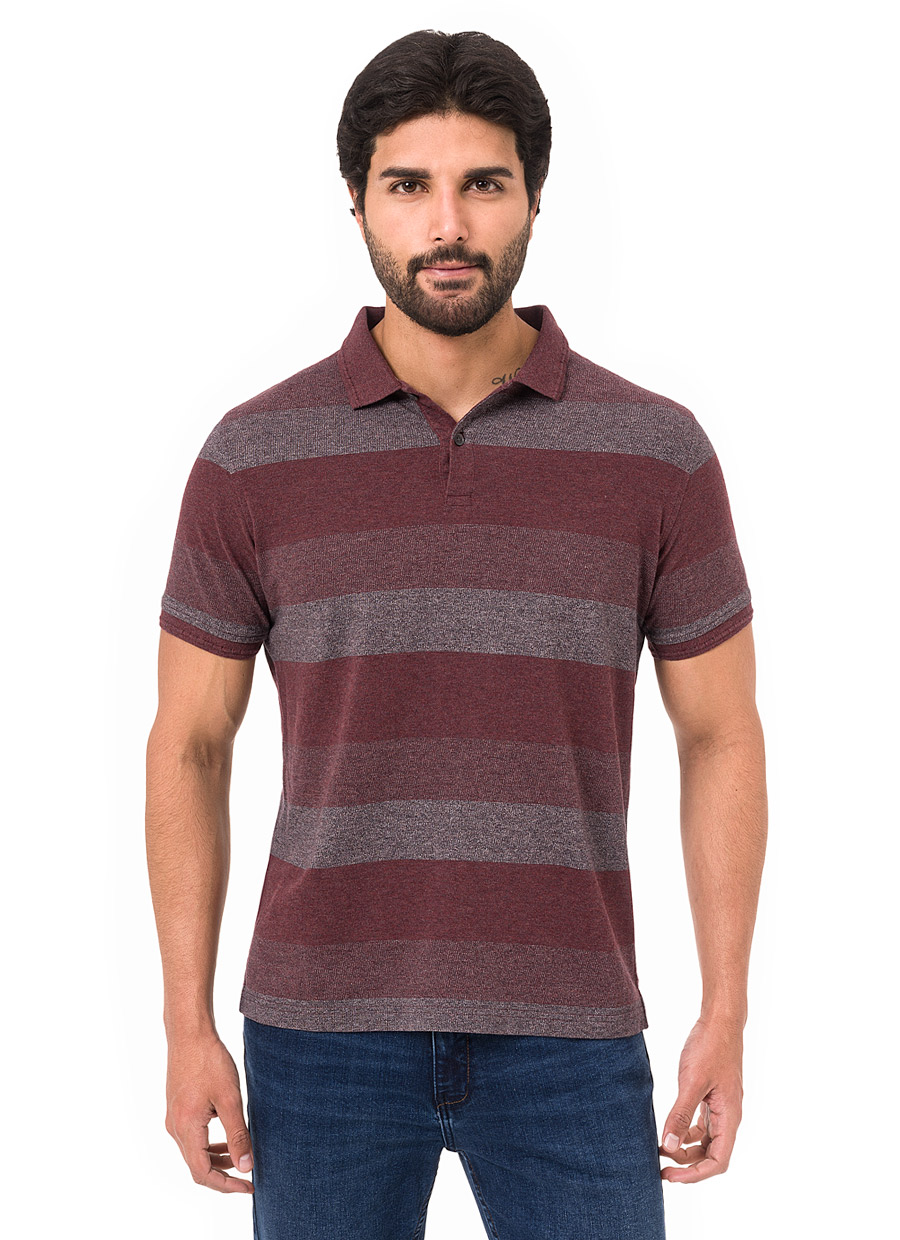 Polo Box Pique Listado M/C Regular Fit Palvim Vino Negro | Norton